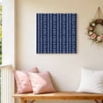 Canvas Wall Art Navy Blue Canvas Art Print Rustic Vertical Dashed Lines ...