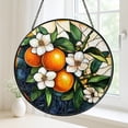 Citrus Orange Blossom Stained Glass-Style Window Suncatcher, Decorative ...