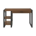 Walker Edison Barton Industrial 1-Drawer Dark Walnut Desk - Walmart.com