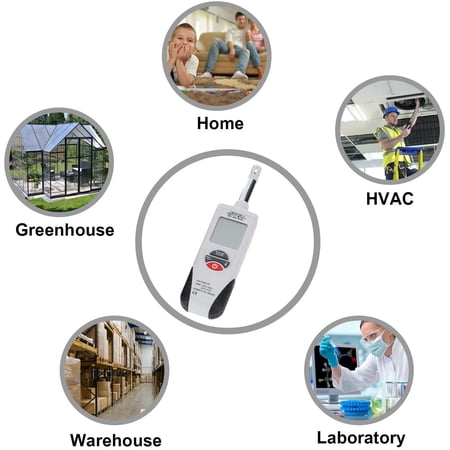Digital Psychrometer - Handheld Backlight Temperature Humidity Meter ...