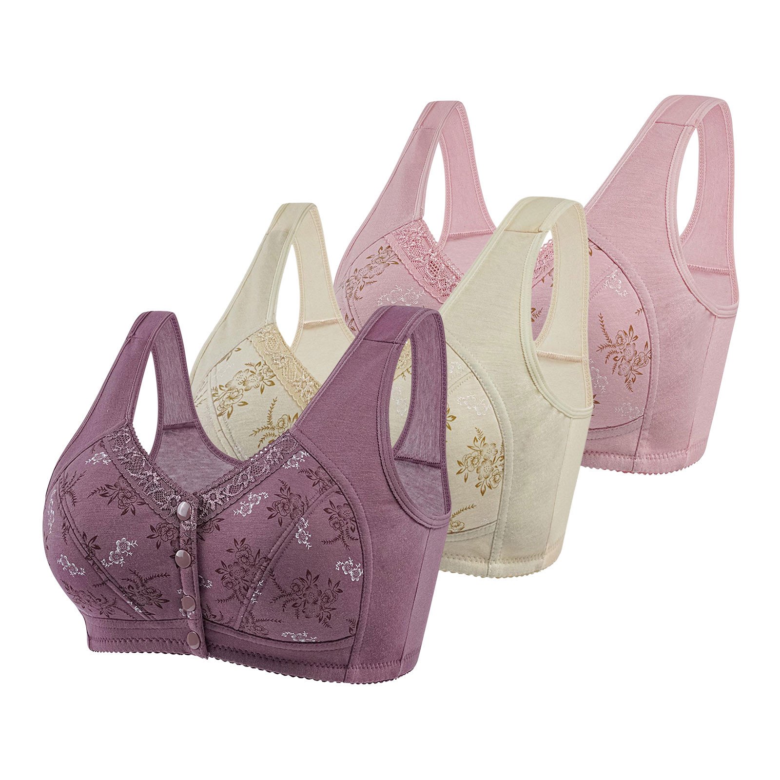 Click here for Posijego 3 Pack Womens Front Closure Bra Plus Size... prices