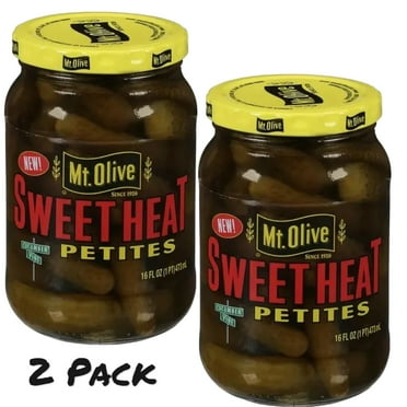 Mt. Olive Mini Kosher Sweet Petites Pickles, 4 Pack - 3.7 fl oz Cups ...
