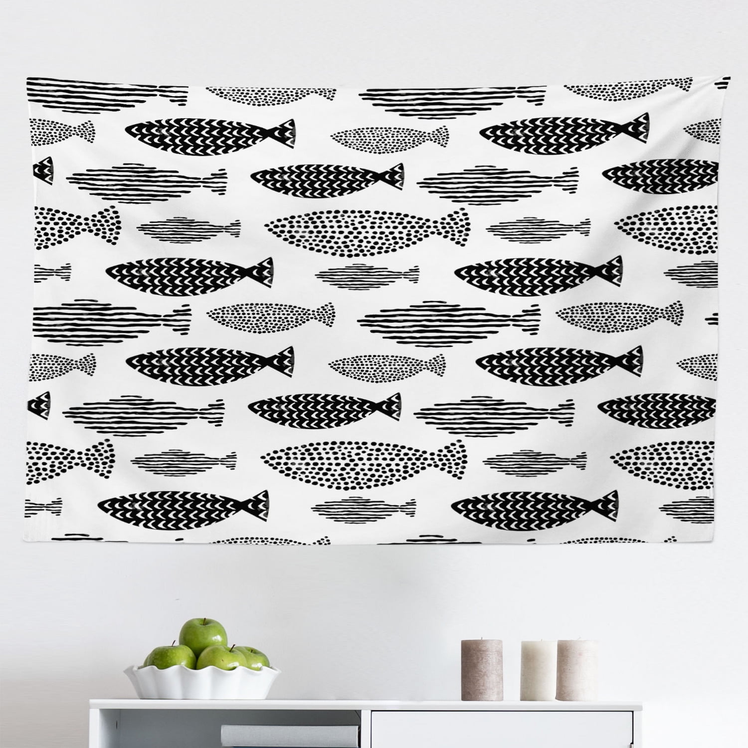 Fish Tapestry, Water Life Different Kind of Fishes Coral Reefs and ...