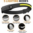 Headlamp 2 Pack, Rechargeable 230° Wide Beam Headlamps, 5 Lighting ...