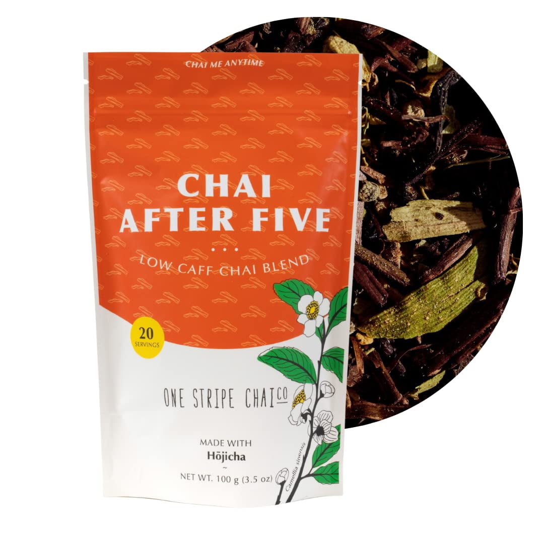 One Stripe Chai Assam Hojicha Green Tea, Chai After Five Hojicha Low ...