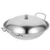 Steel Round Bottom Wok Double Handle Tableware Easy to Clean Durable ...