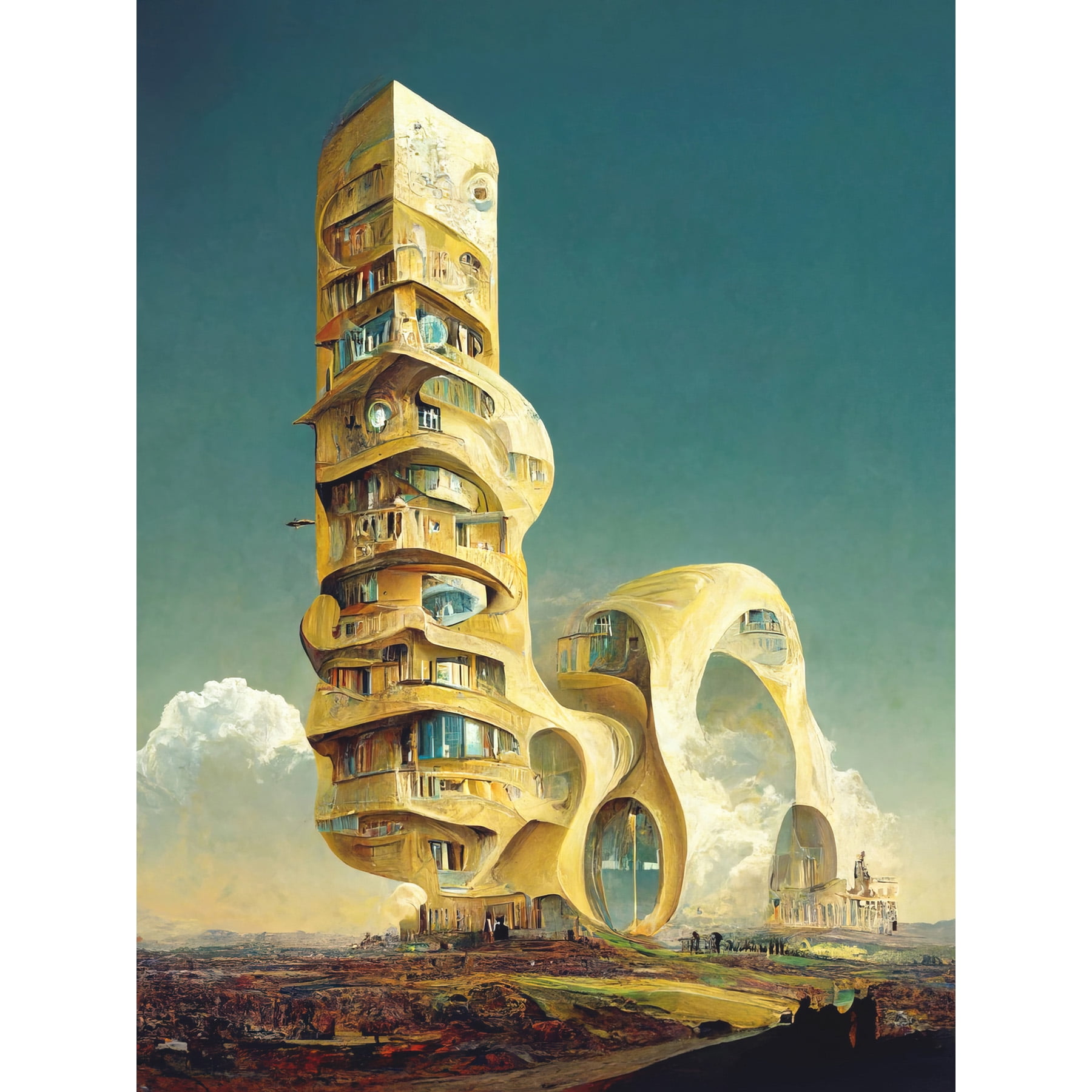 Surrealism Modern Architecture Palace Large Wall Art Poster Print Thick ...