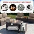 Kullavik 43 inch 55,000 BTU PE Rattan Propane Fire Pit Table Auto ...