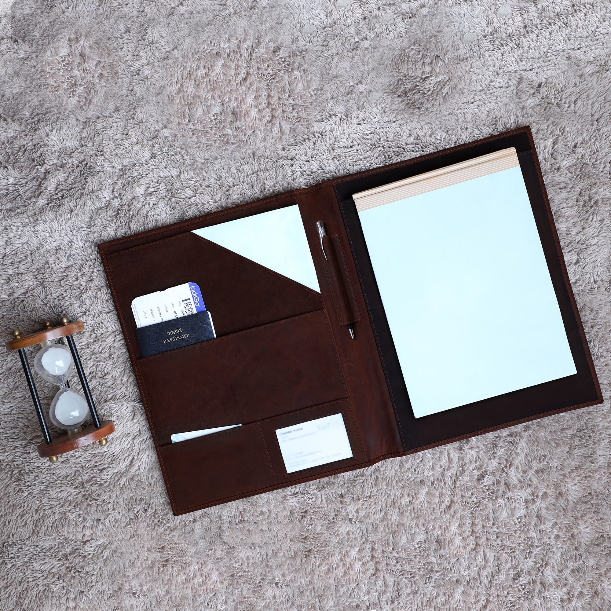 Vintage Leather Portfolio Writing Padfolio File Folder by Rustic Town ...