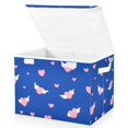 Pink Hearts with Wings Valentine Foldable Storage Bins with Lids ...