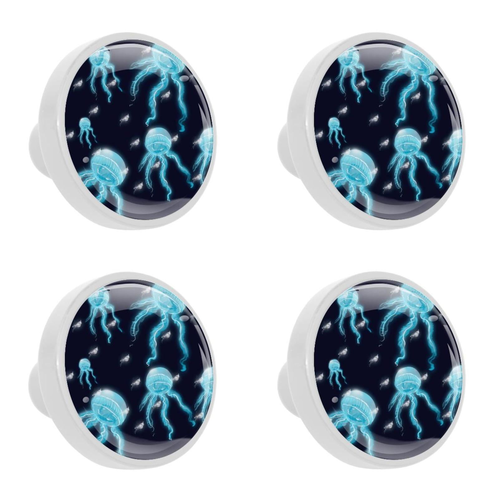 4 Pcs Jellyfish Knobs for Kitchen Cabinet Cupboard Dresser Bookcase ...