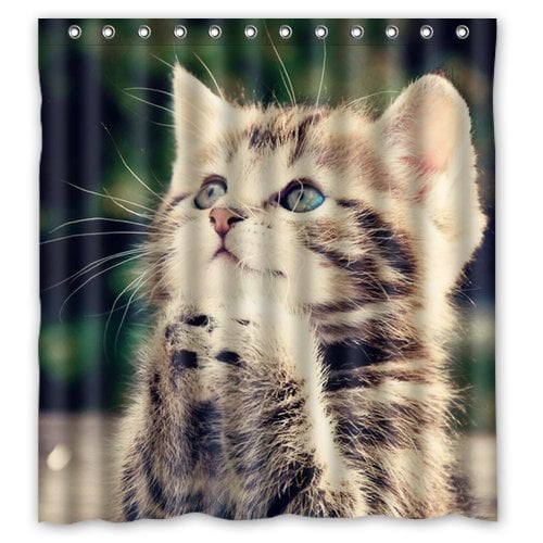 Click here for Xddja Cat Shower Curtain Waterproof Polyester Fabr... prices