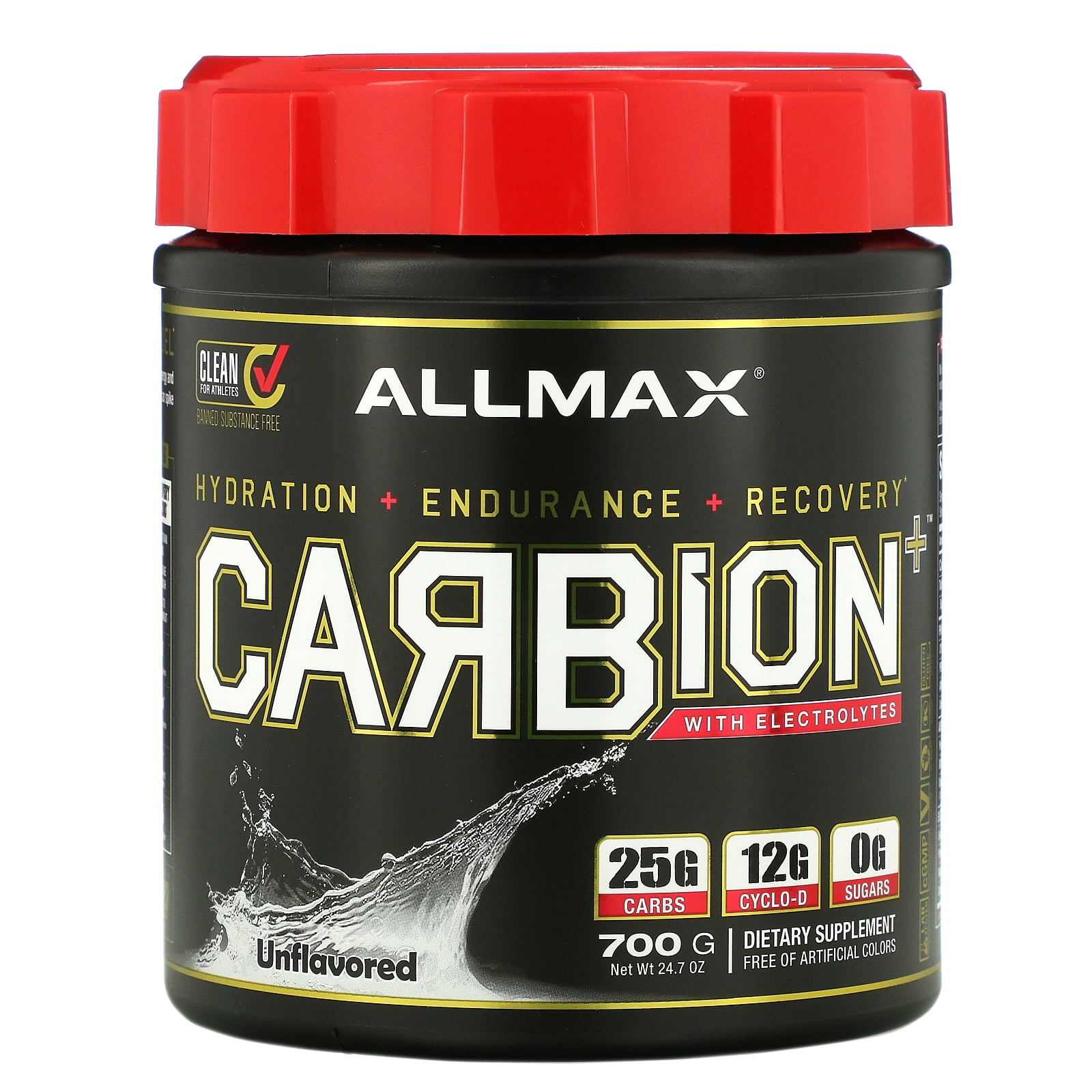 CARBion+ with Electrolytes, Unflavored, 24.7 oz (700 g), ALLMAX ...