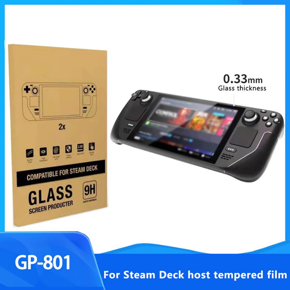 2 Pack Steam Deck Tempered Glass Screen Protector (7 inch), 9H Hardness ...