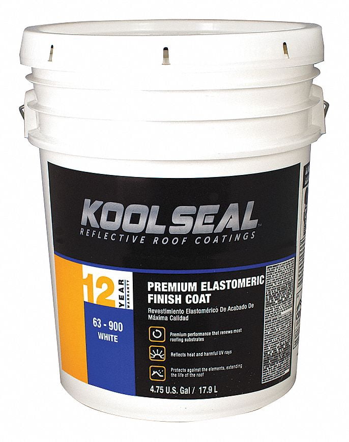 Kool Seal KS0063900-20 Elastomeric Roof Coating, 4.75 gal, Pail, White ...