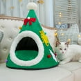 Christmas Tree Shape Pet Tent Soft Bed for Small Dogs & Cats Self ...