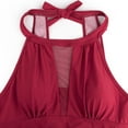 Zenbriele Plus Size One Piece Skirt Swimsuit For Women High Neck Halter Mesh Swim Dress Bathing