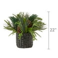Greenery Black Basket, 16 in, by Holiday Time - Walmart.com