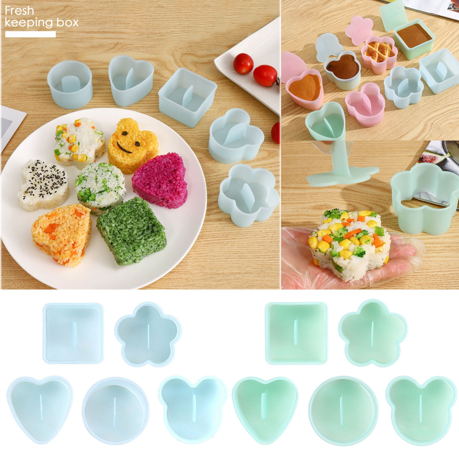 Walbest 5Pcs/set DIY Japanese Children Rice Ball Molds, Food Grade ...