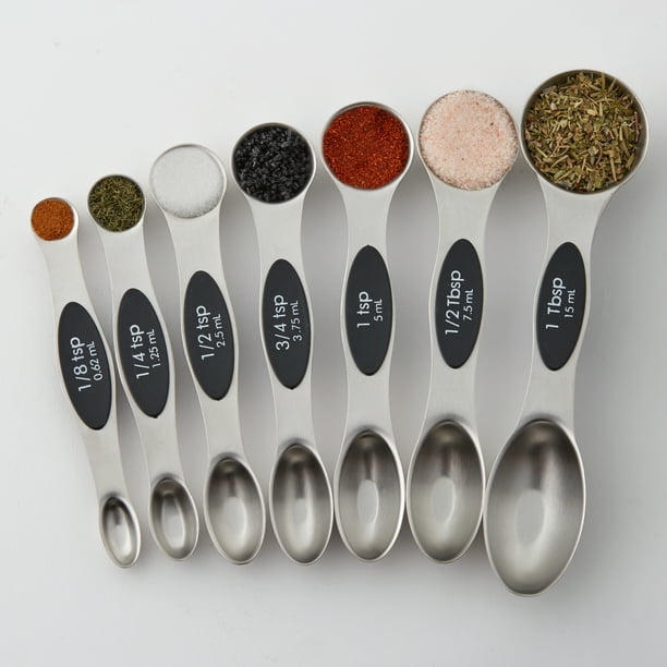 Spring Chef Magnetic Measuring Spoons Set, Dual Sided, Stainless Steel ...