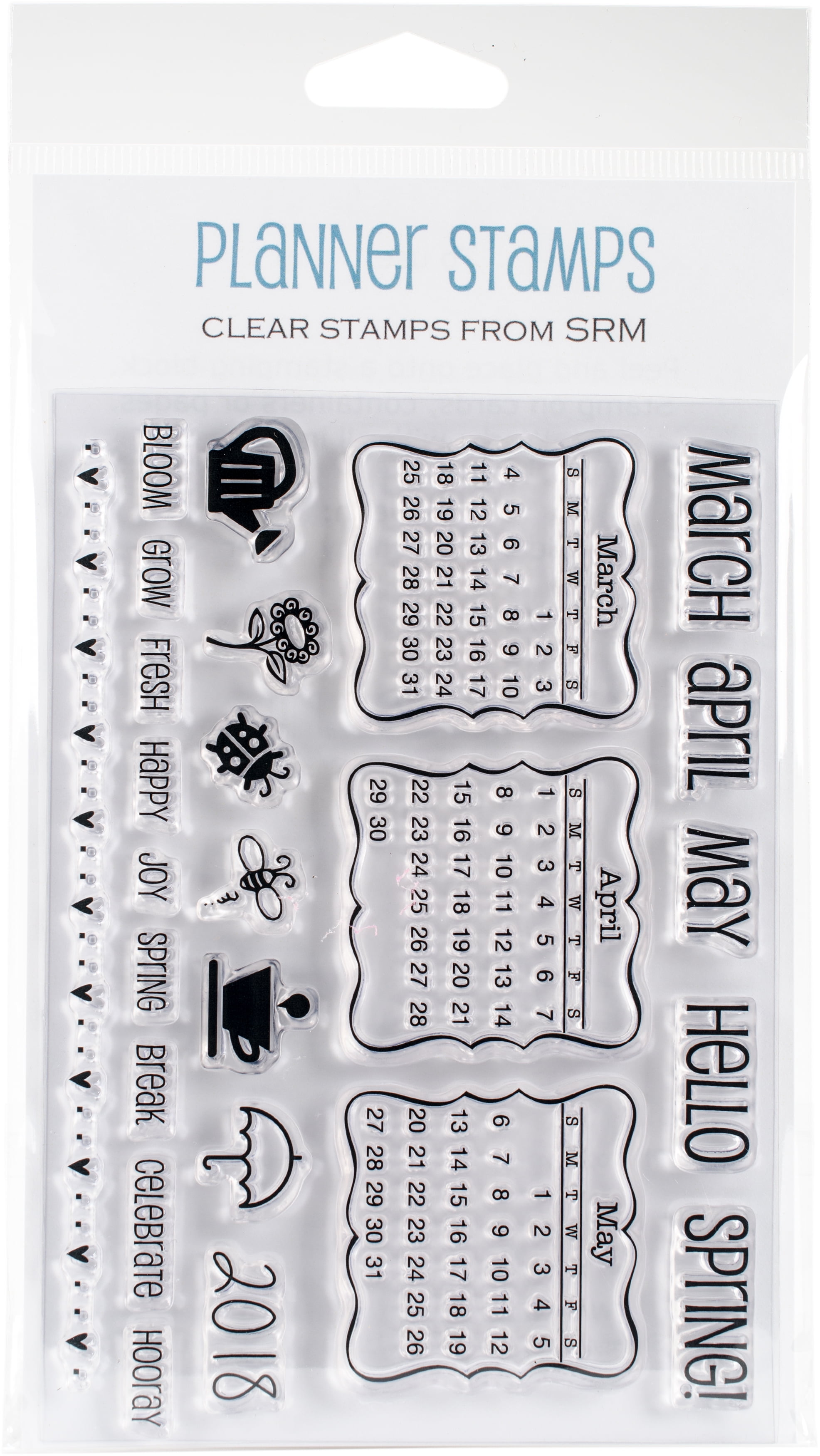 srm planner clear stamps 4"x6"-spring plans - Walmart.com