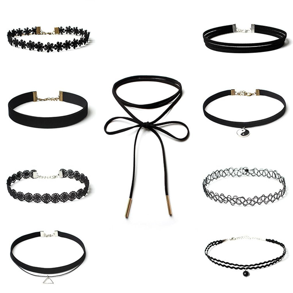 Click here for Freestylehome 9pcs Black Choker Necklaces Womens V... prices