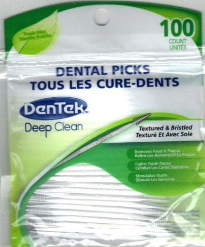 4 Pk DenTek DENTAL PICKS Deep Clean Mint Toothpicks Plaque Removers 100 ...