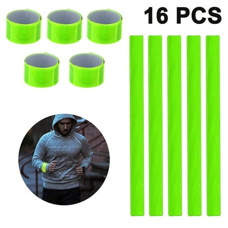 Sunrain 16 Pcs Reflector Snap Bands Fluorescent Slap Armbands Reflector ...