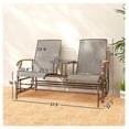 Outdoor Glider Bench 2-Person, Patio Swing Loveseat with Table, Steel ...