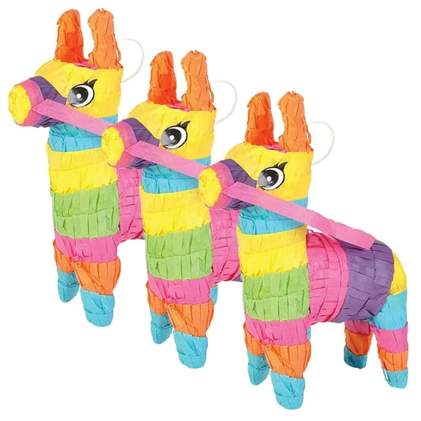 Mini Piñatas de Burro El Dreidel Company Pequeño Arcoíris Paquete de 3 ...