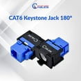 RJ45 Cat6 Keystone Jack 50-Pack 180° Horizontal UTP Ethernet Toolless ...