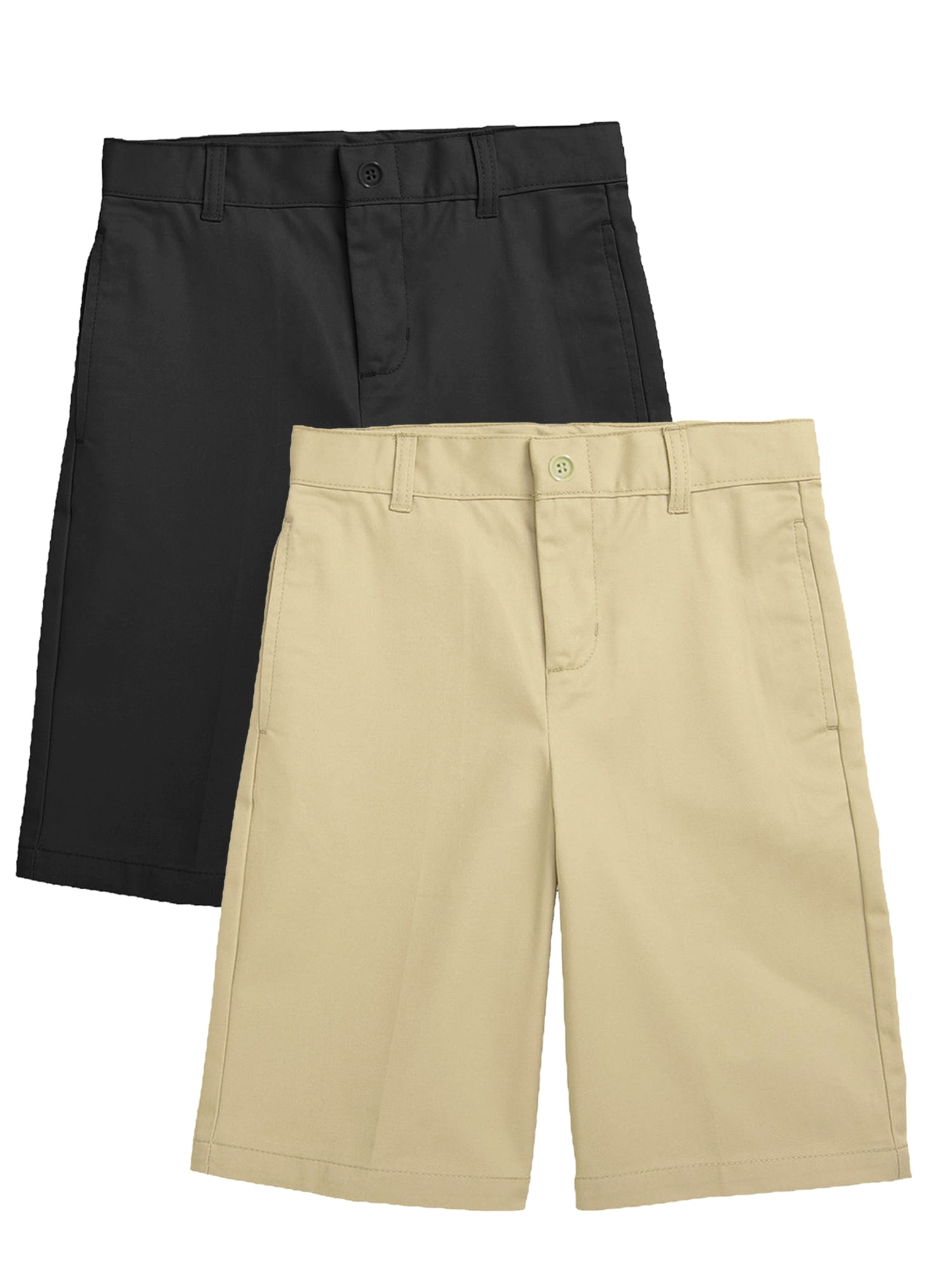 2-Pack Boy's Stretch Slim Fit School Uniform Twill Shorts - Walmart.com