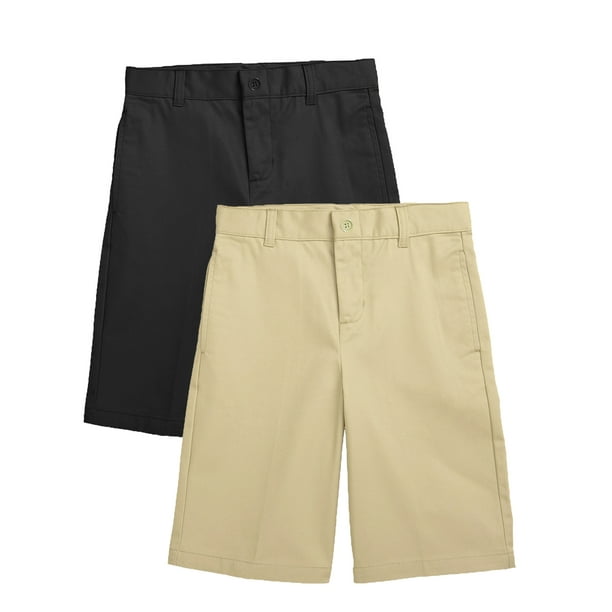 2-Pack Boy's Stretch Slim Fit School Uniform Twill Shorts - Walmart.com