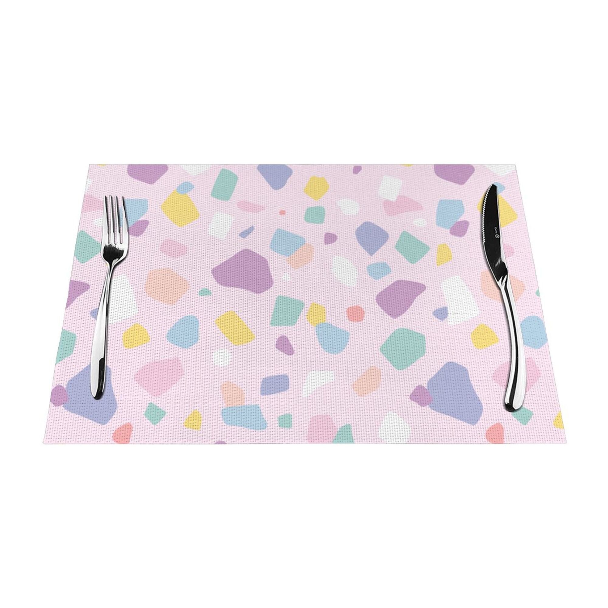 YFYANG Washable Heat-Resistant Placemats, 70% PVC/30% Polyester, Pink ...