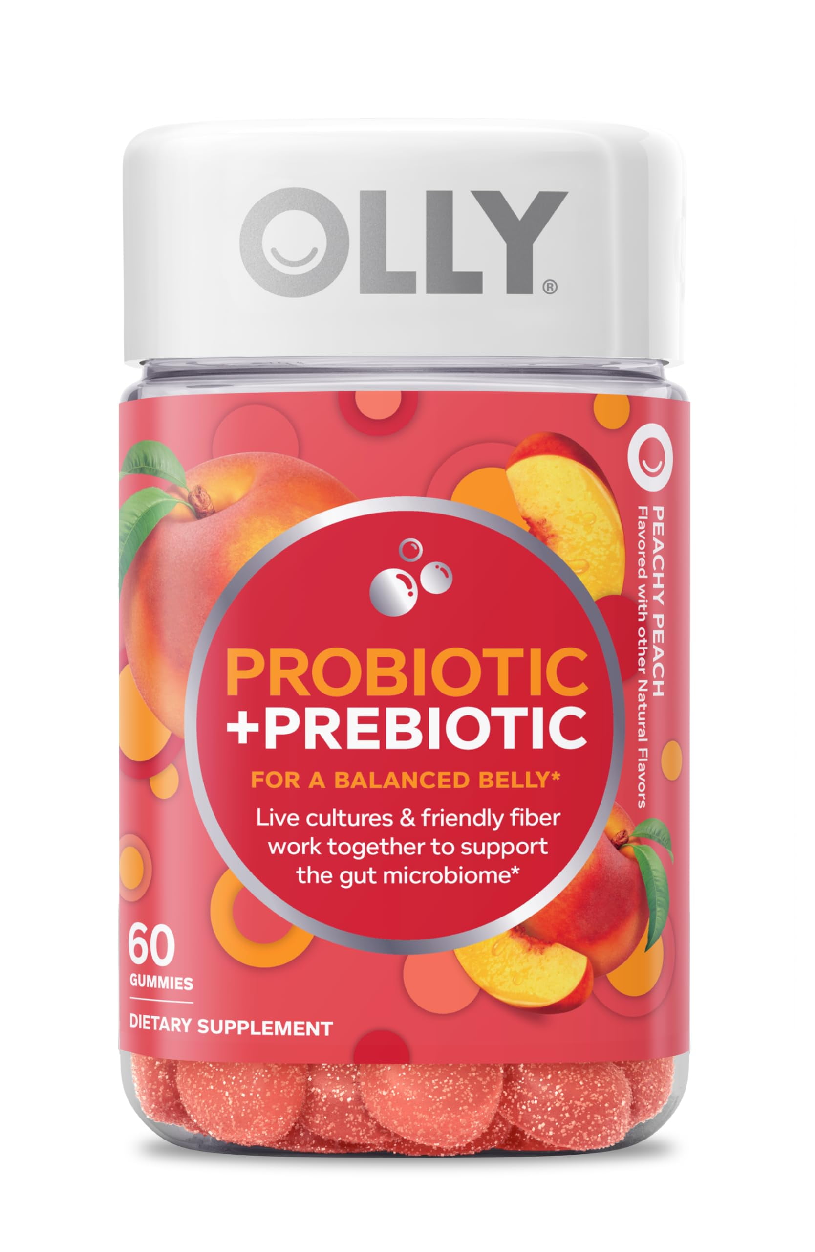 Suplemento OLLY Probiotic + Prebiotic Gummy 500 ml CFUS 60 unidades ...