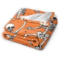 Halloween Skull Blanket Gothic Dancing Skeleton Throw Blankets Plush ...