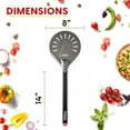 TKC 8 inch Perforated Pizza Peel - Aluminum Turning Peel for All Pizza Ovens - 24" Length Black ...