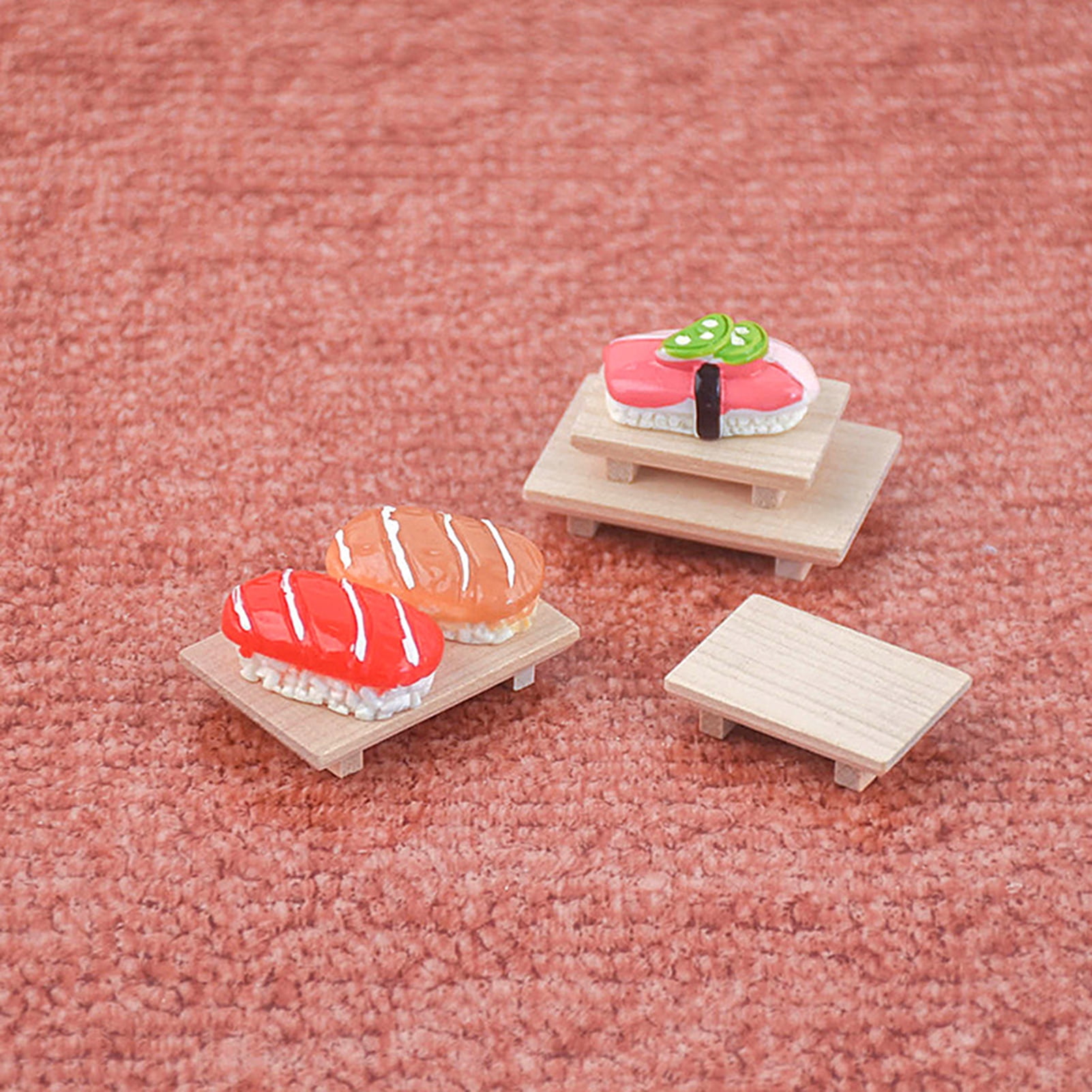 Hesroicy 1 Set 1:12 Dollhouse Food Realistic Miniature Sushi Model with ...
