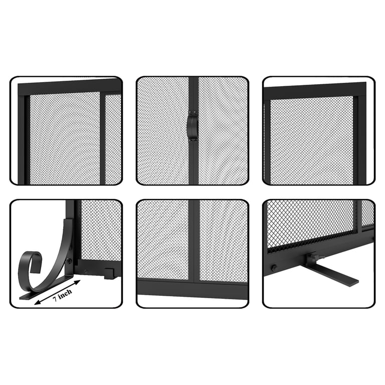 Wrought Iron Fire Guard Fire Beauty Fireplace Screen - 35x28 Inch ...
