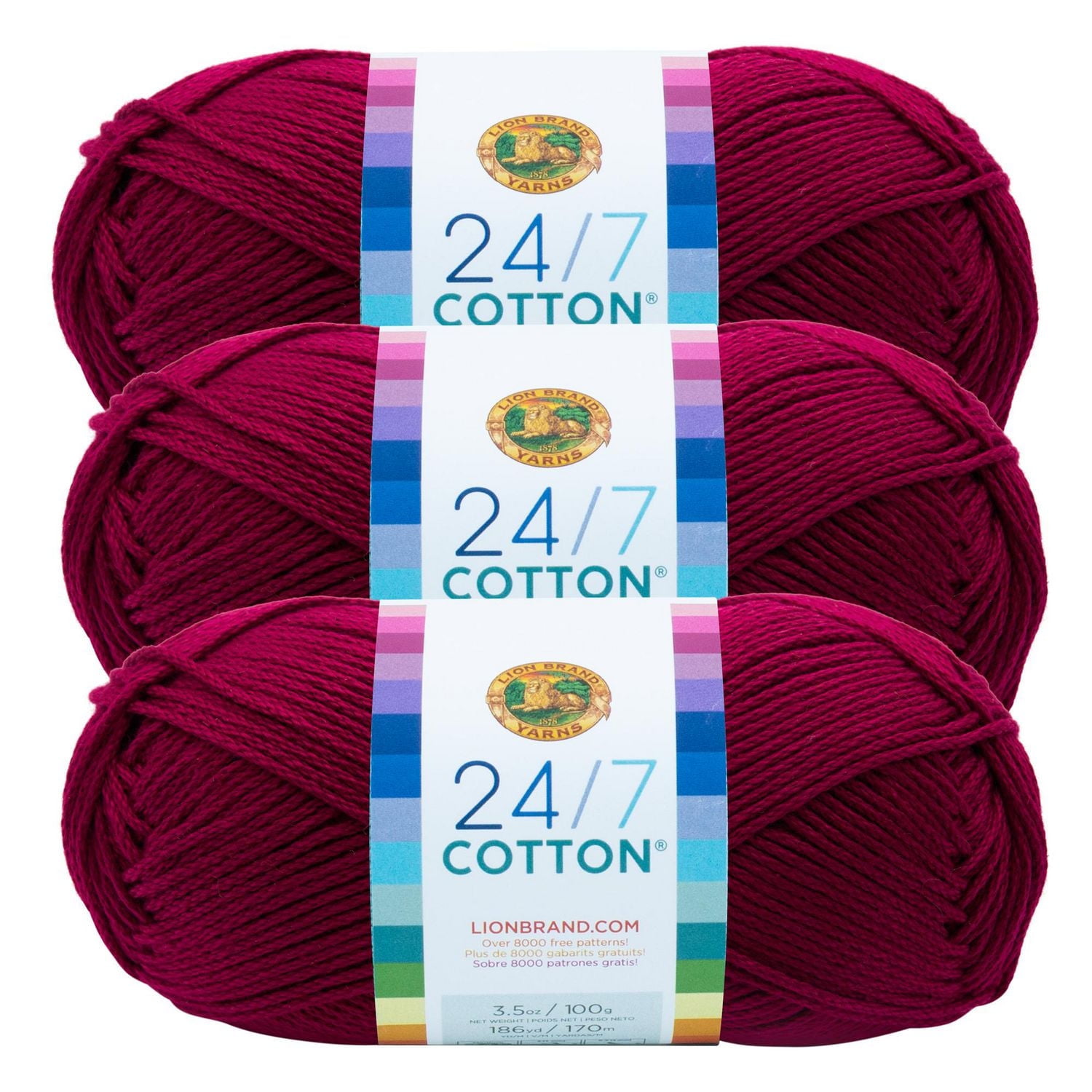 Click here for Lion Brand 24/7 Cotton Yarn #4 Medium/Worsted Cott... prices