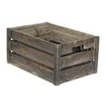 Set of 5 Brown Solid Nested Slat Crates with Side Handles 20" - Walmart.com