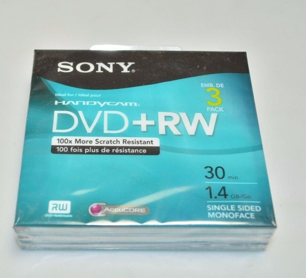 Discos DVD+RW Sony de 8 cm, 1,4 GB/30 minutos, paquete de 3 unidades ...