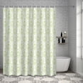 Bathroom Shower Curtain Green Baroque Pattern Waterproof Shower ...