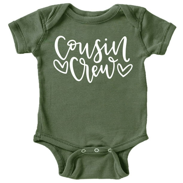 Cousin Crew Heart T-Shirts and Bodysuits for Baby and Toddler Girls Fun Family Outfits Military ...