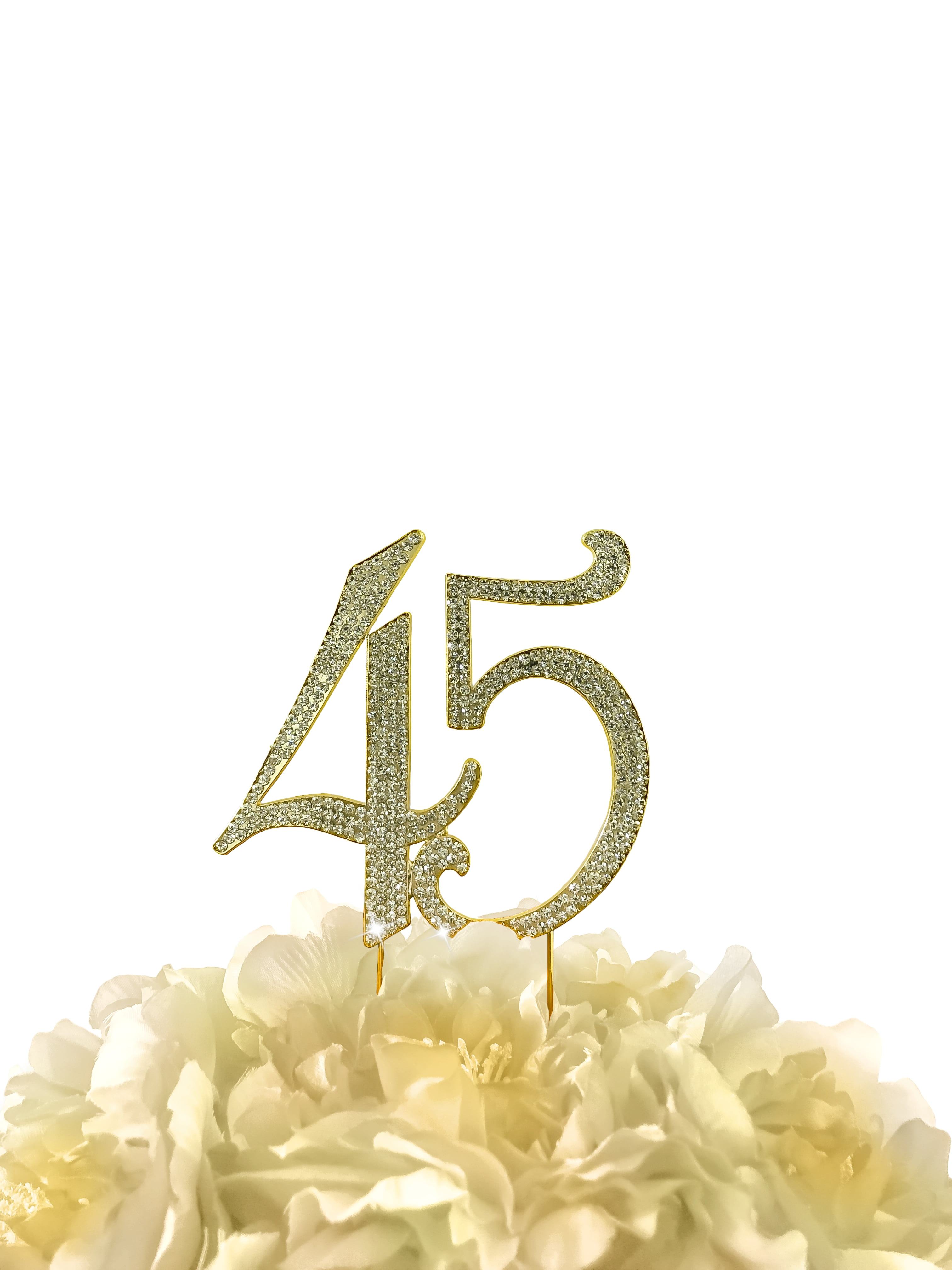 Rhinestone Cake Topper - Number 45 - Gold - Walmart.com