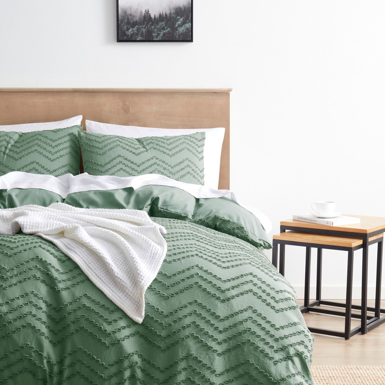 3pcs Soft Embroidery Chic Boho Bedding Set Microfiber Tufted Comforter ...