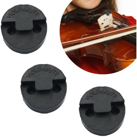 3 Pcs/Pack Black Round Rubber Violin Mute Practice Mute Ultra Practice ...
