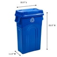 23 Gallon Highboy Plastic Recycling Bin Kitchen Trash Can with Lid ...