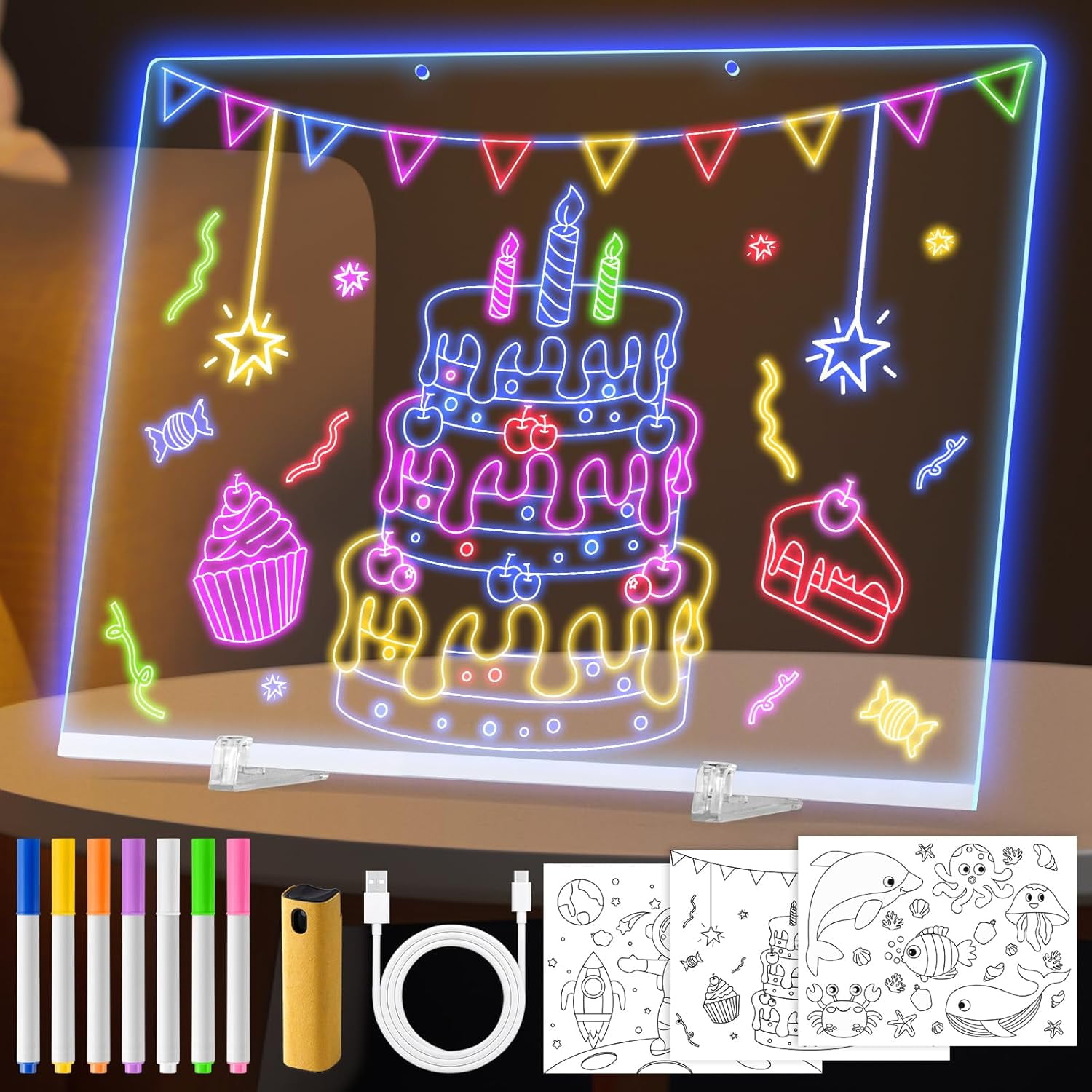 Click here for Linmoua Led Drawing Board 15.75X7.87 Acrylic Dry E... prices