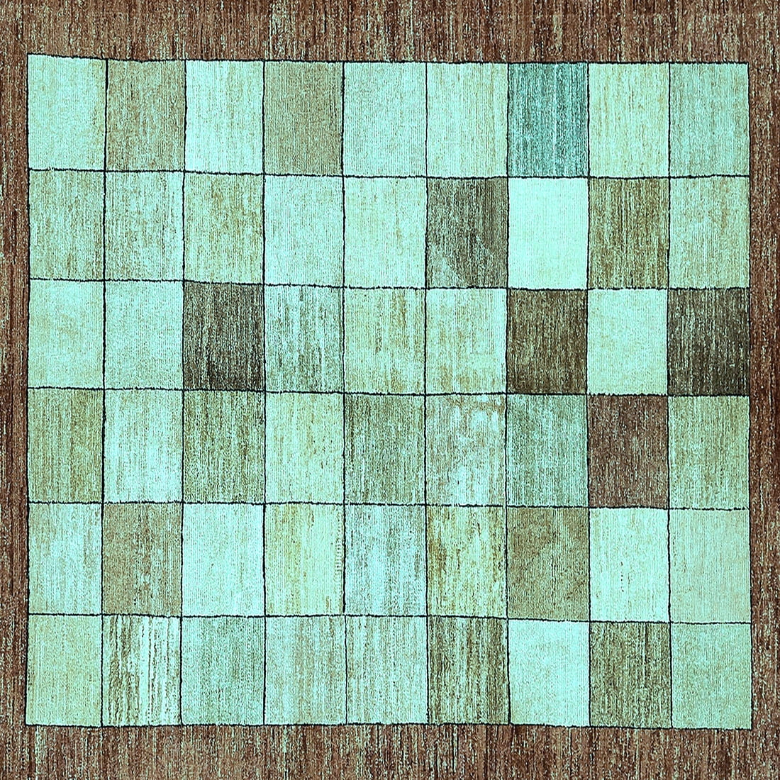 Ahgly Company Indoor Square Checkered Light Blue Modern Area Rugs, 6 ...